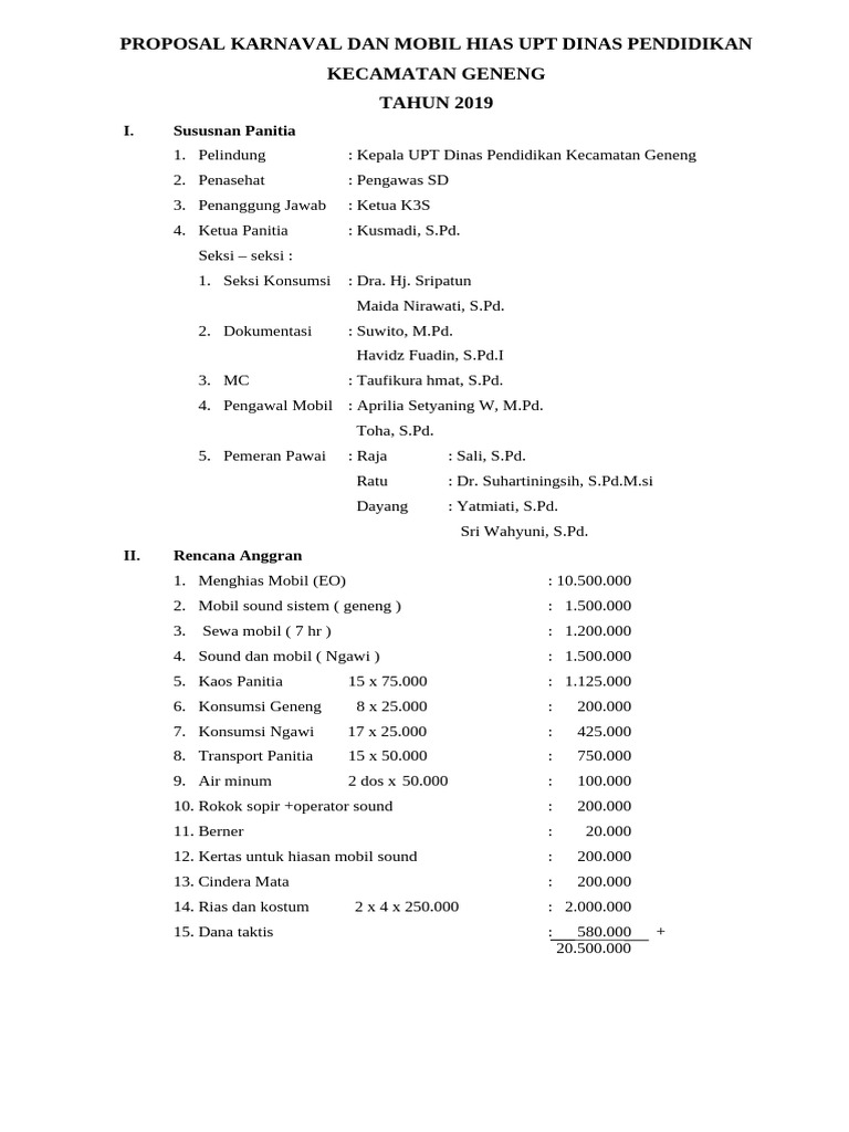 PROPOSAL KARNAVAL | PDF