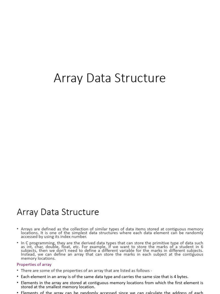 Array Data Structure | PDF Array Data Structure | PDF
