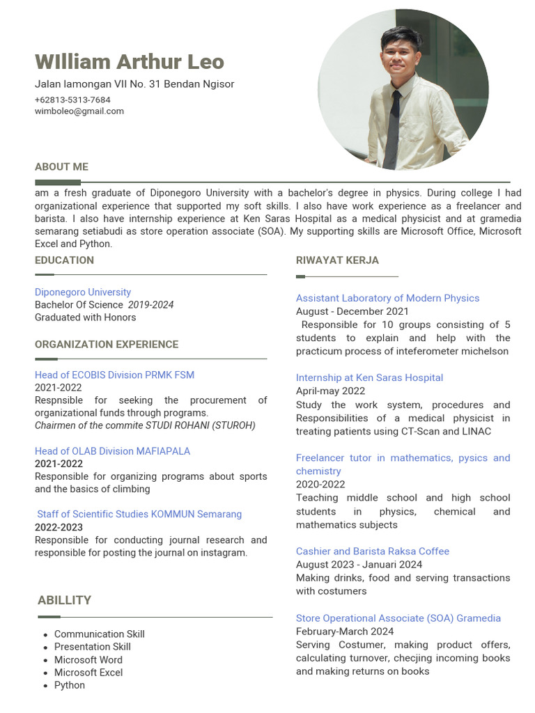 CV William Arthur Leo Update - 20240315 - 171007 - 0000 | PDF