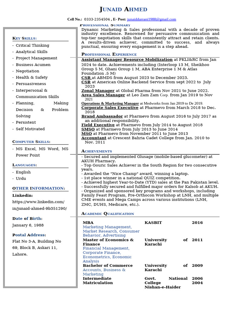 Junaid Resume | PDF