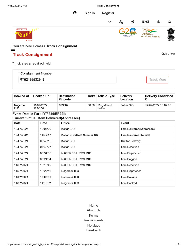 Track Consignment | PDF