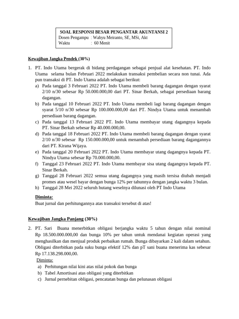 PA2-13 Soal Responsi Besar Kelas E | PDF
