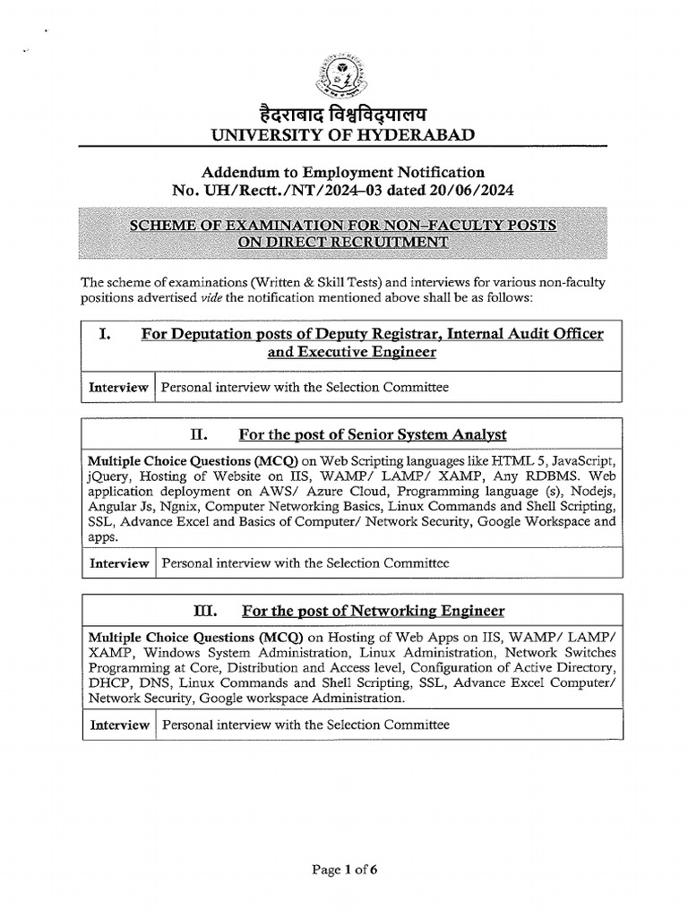 Scheme of Examination | PDF