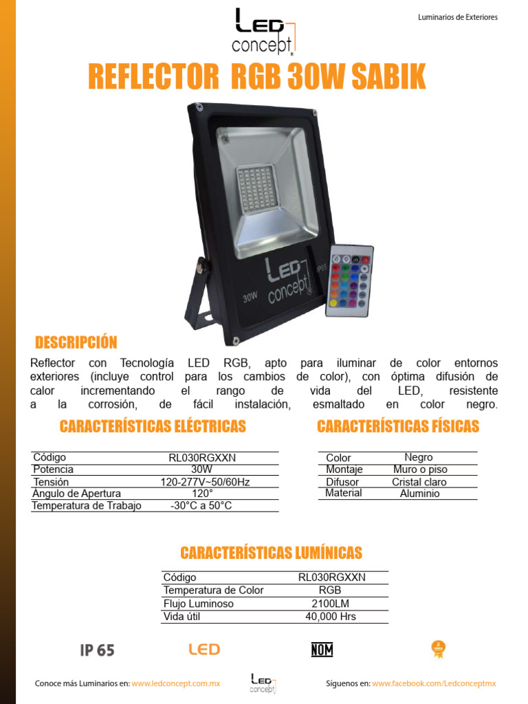 REFLECTOR RGB 30W | PDF