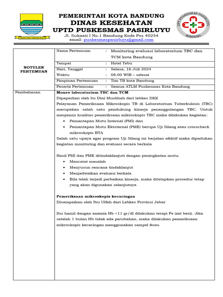 Lisna - Monev Laboratorium TBC Dan TCM | PDF