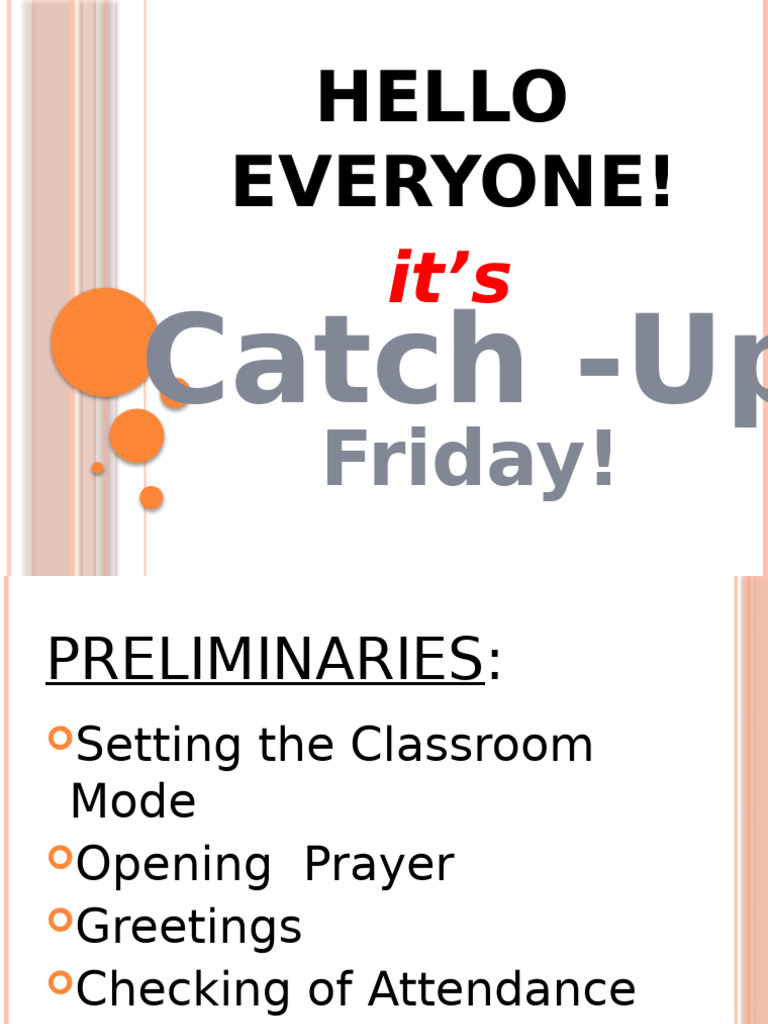 Catch - Up Friday Demo | PDF