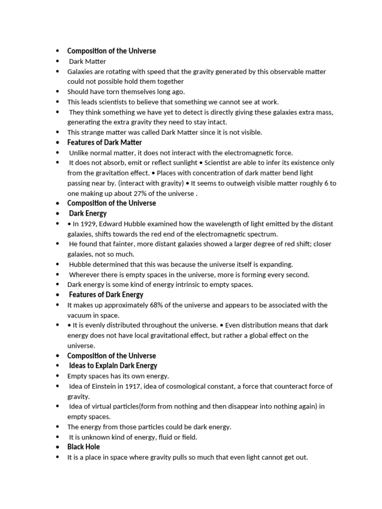 Composition of The Universe | PDF