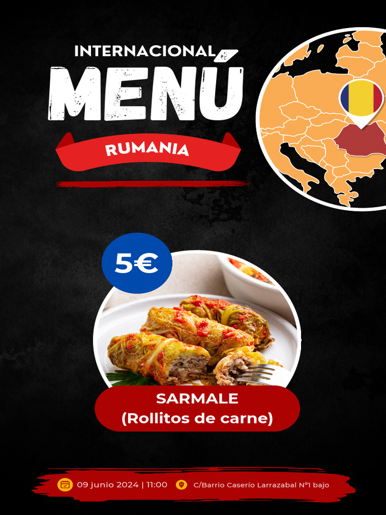 Menús Comida Internacional BP 2024 | PDF