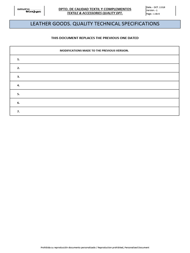 Elci-Gb-Pman - Quality Technical Specifications On Leather Goods Safety Standard Category Abc-V1 ...