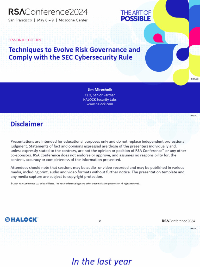 2024_USA24_Techniques-to-Evolve-Risk-Governance-and-Comply-with-SEC-Cybersecurity-Rule | PDF