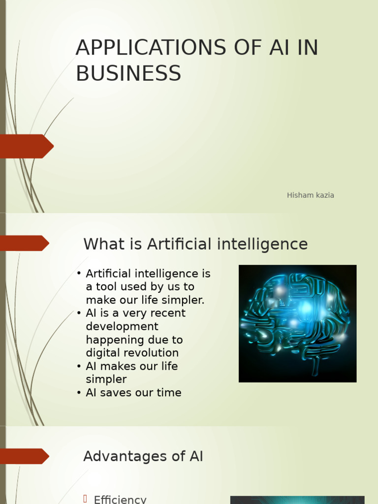 Applications of Ai in Business | PDF
