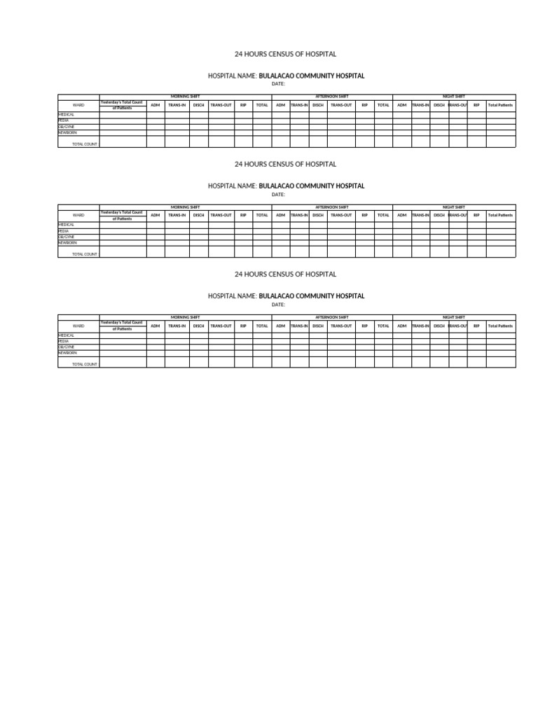Daily Census (April 2024) | PDF