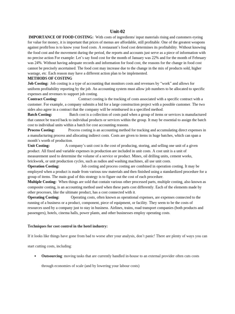 Food Costing 02 | PDF