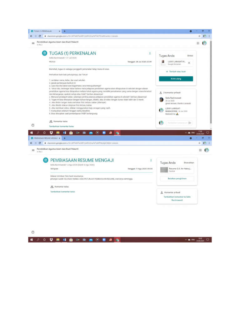 Screenshot Bukti Penyelesaian Tugas PAI Semester 1 | PDF
