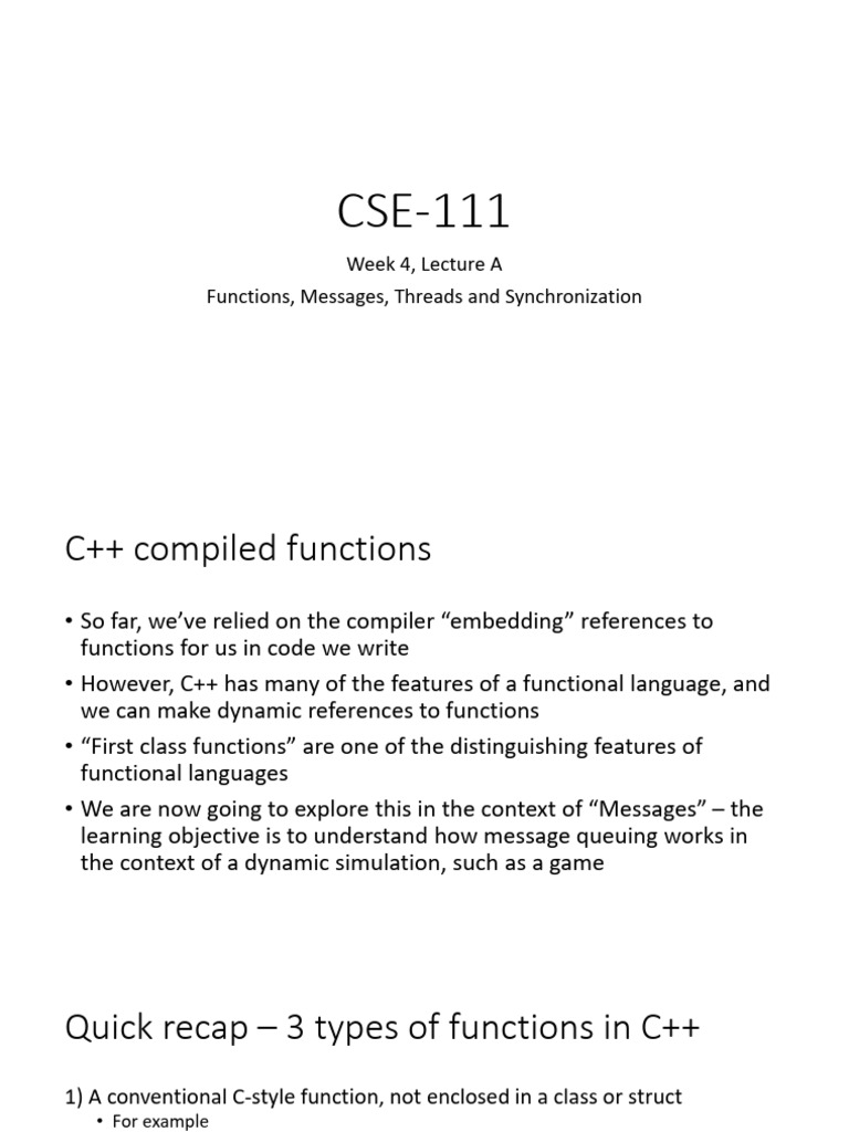 Cse 111 Week4 Lecturea Slides Pdf 