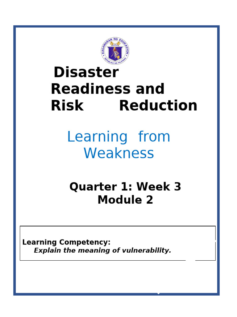 SCIENCE-DRRR - Q1 - W3 - Mod1 | PDF | Hazards | Career & Growth