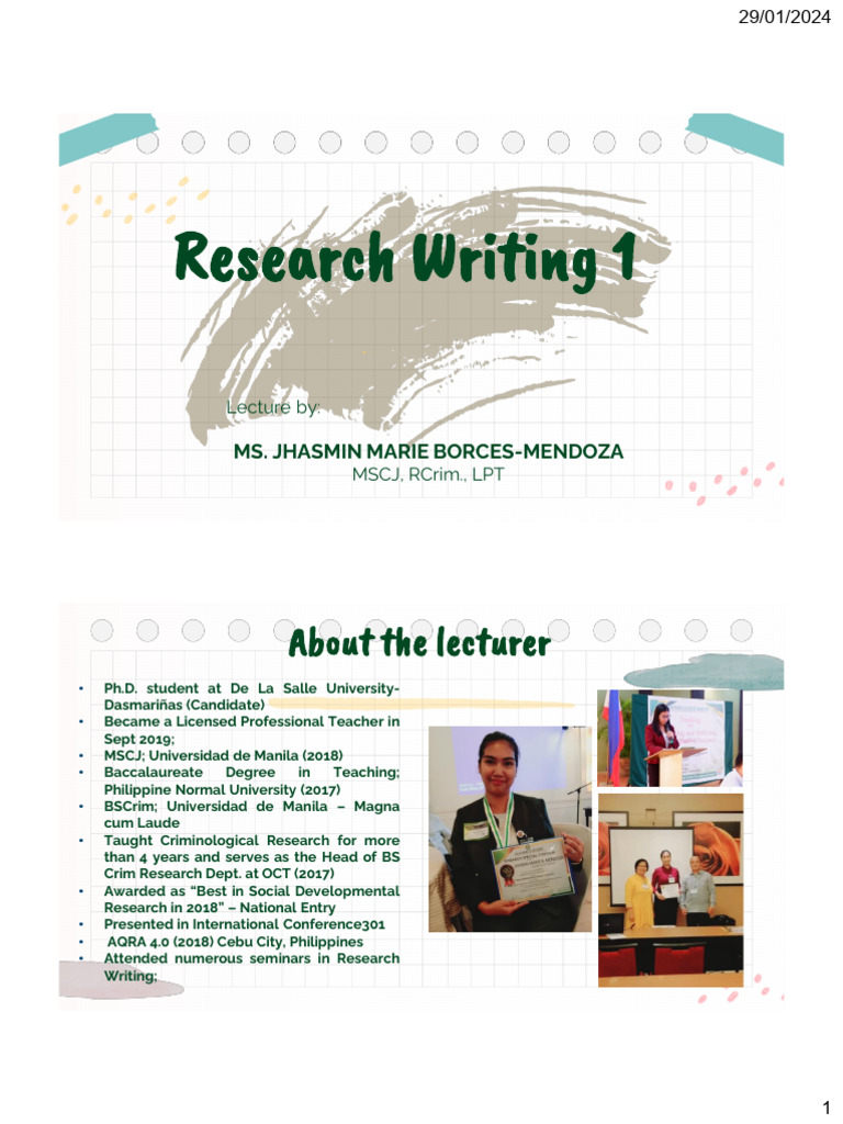 Research Notes Maam Jhaz | PDF