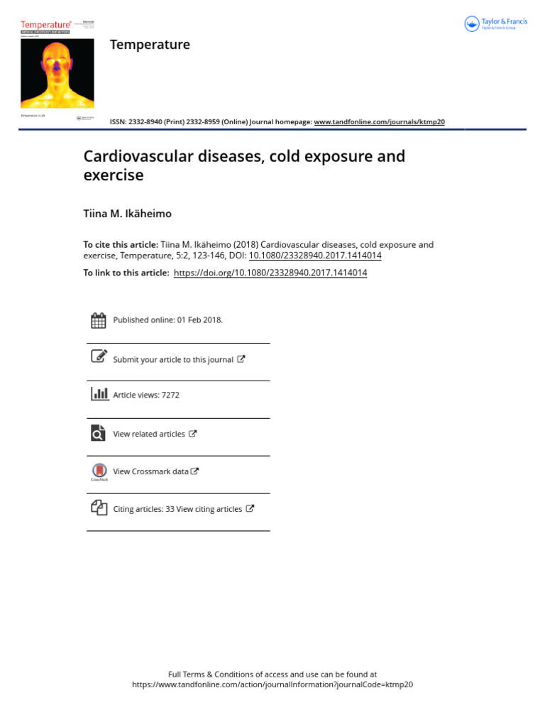 Cardiovascular Diseases Cold Exposure and Exercise | PDF