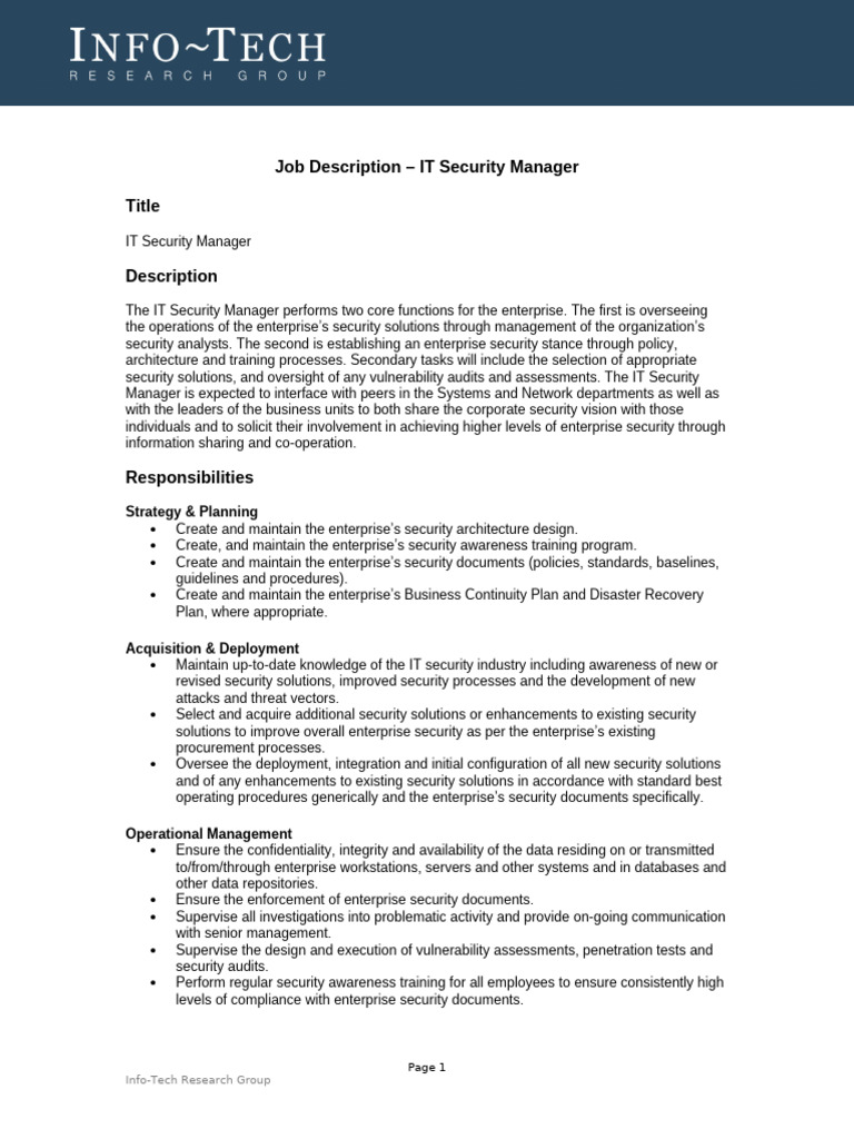 JD_IT_Security_Manager | PDF