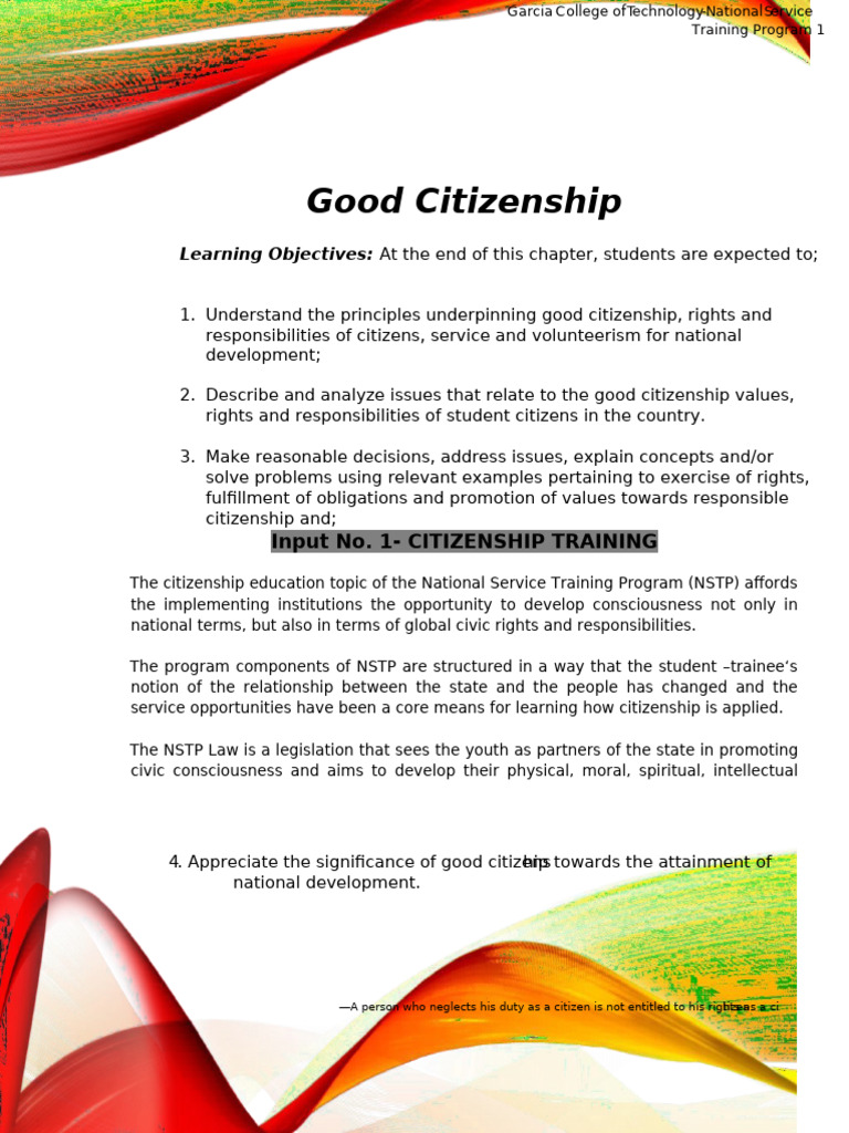 Good Citizenship | PDF