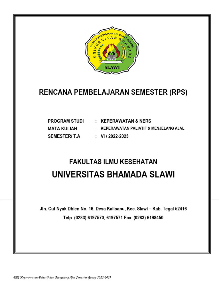 RPS Keperawatan Paliatif 2022-2023 | PDF