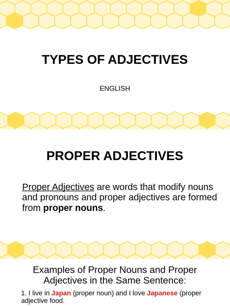 Types of Adjectives | PDF