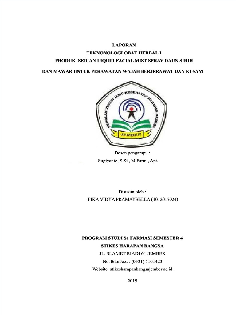 PDF Fika Laporan Facial Mist - Compress | PDF