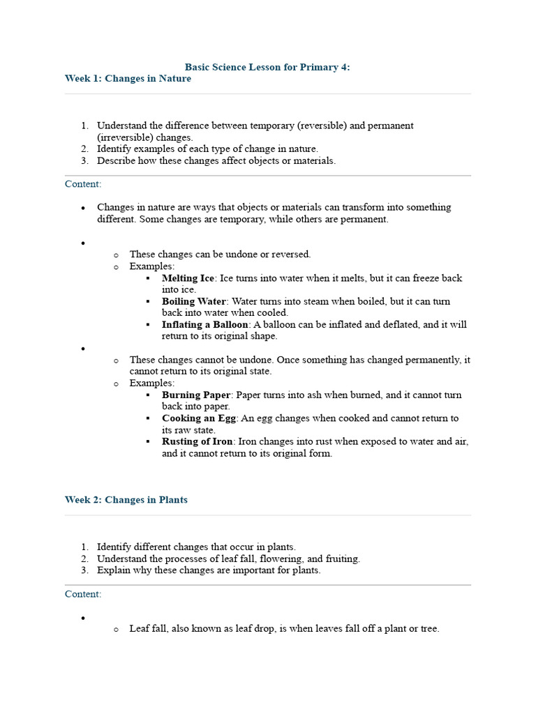 Basic Science Primary 4 1st Term | PDF | Pupa | Science & Mathematics