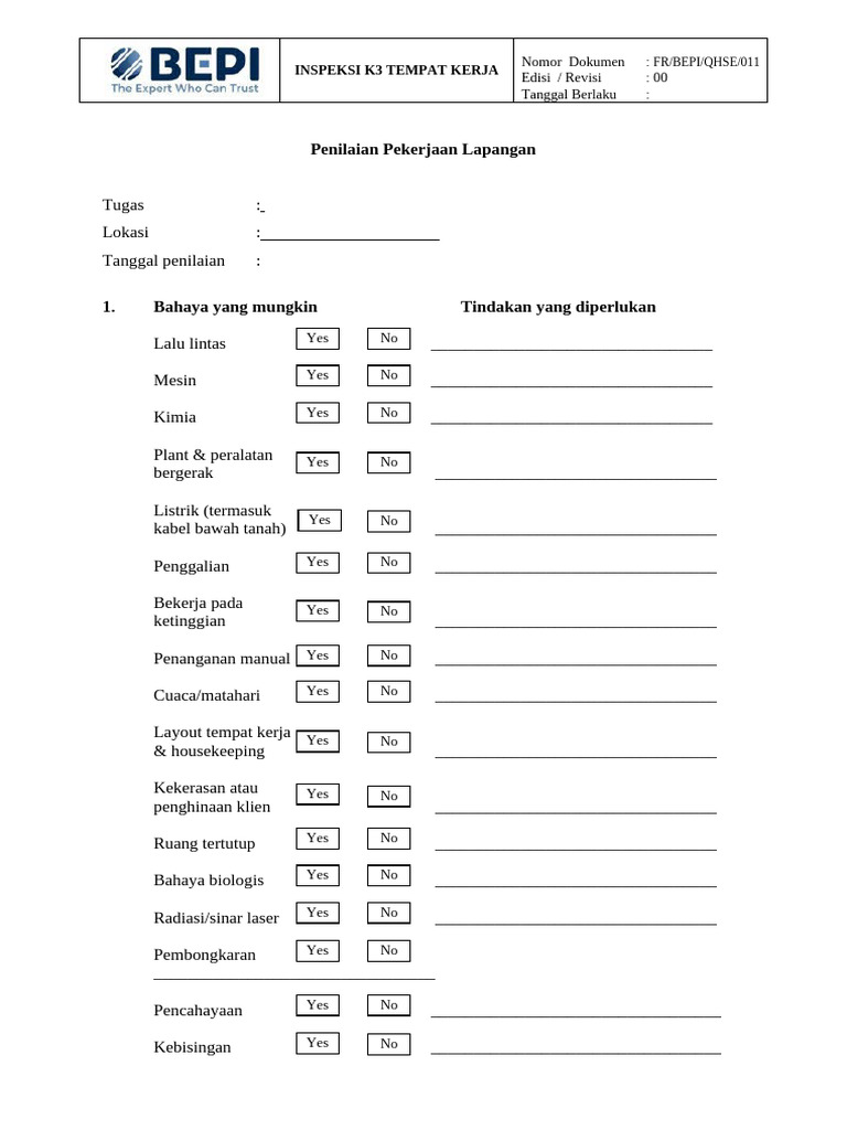 011 - Fr-Bepi-Workplace Inspection | PDF