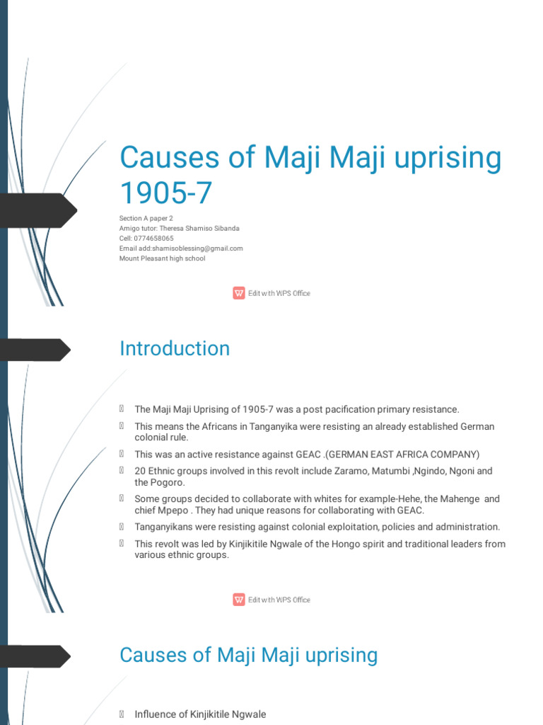 Causes of Maji Maji Uprising 1905-7(7) | PDF