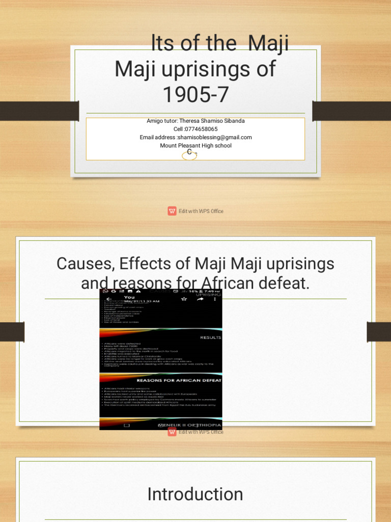 Results of The Maji Maji Uprisings of 1905-7-1 | PDF