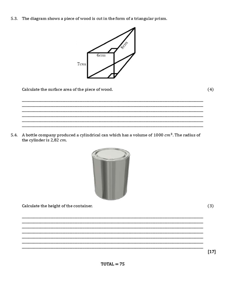 3D shapes Revioson (SA & Volume) | PDF