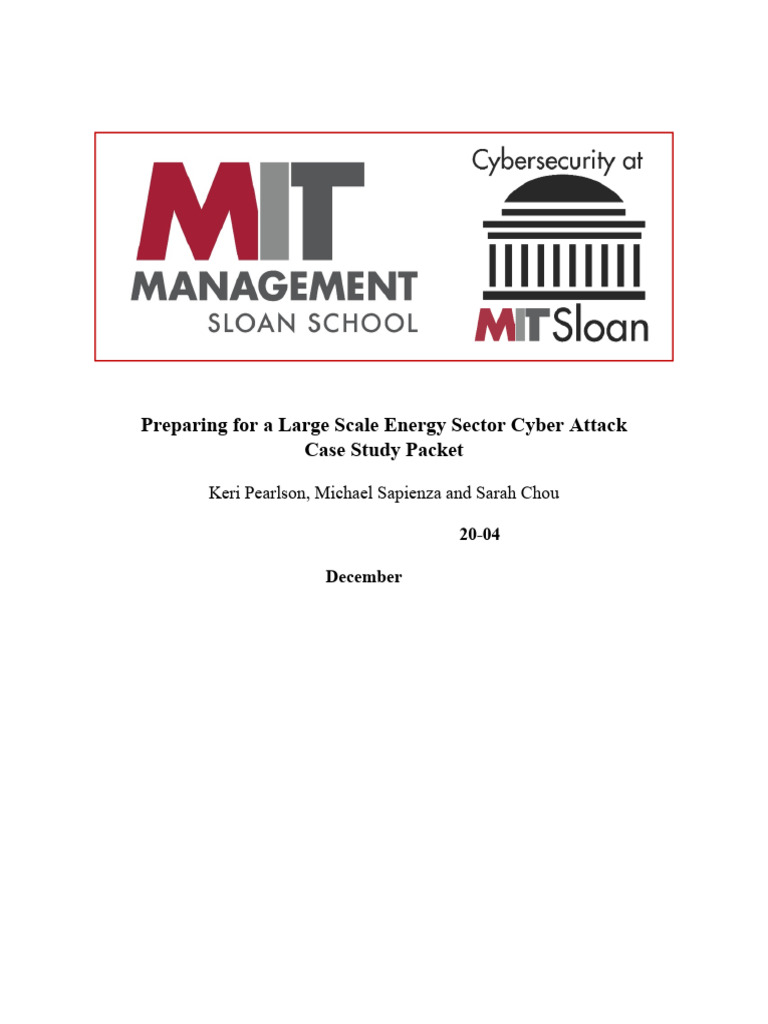 Case Study Large Scale Energy Sector Cyber Attack | PDF Case Study Large Scale Energy Sector Cyber Attack | PDF
