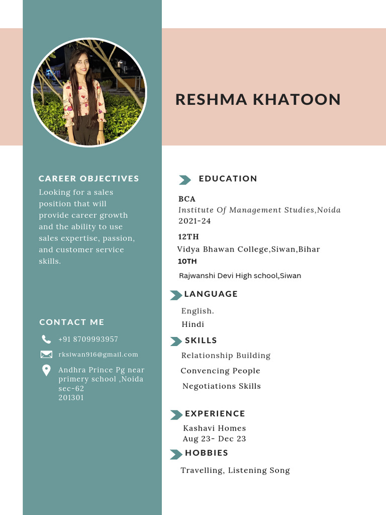 Reshma Khatoon: Career Objectives | PDF