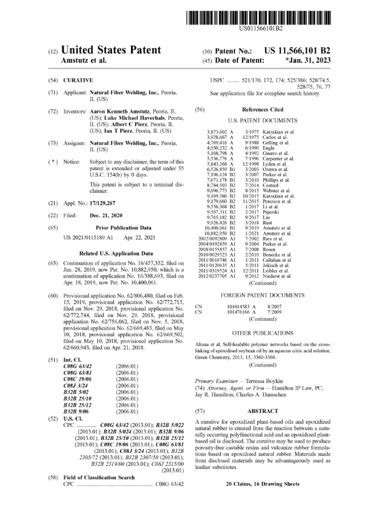 Us11566101 Curative NFW Earth | PDF