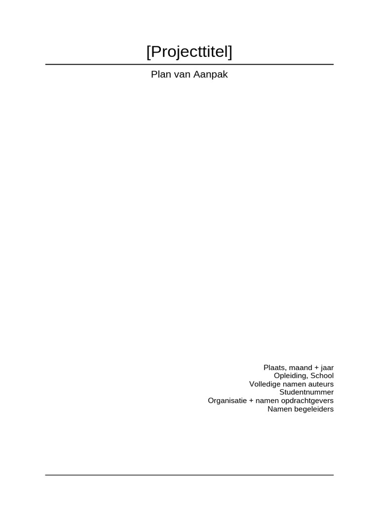 Format Plan Van Aanpak ASIA | PDF