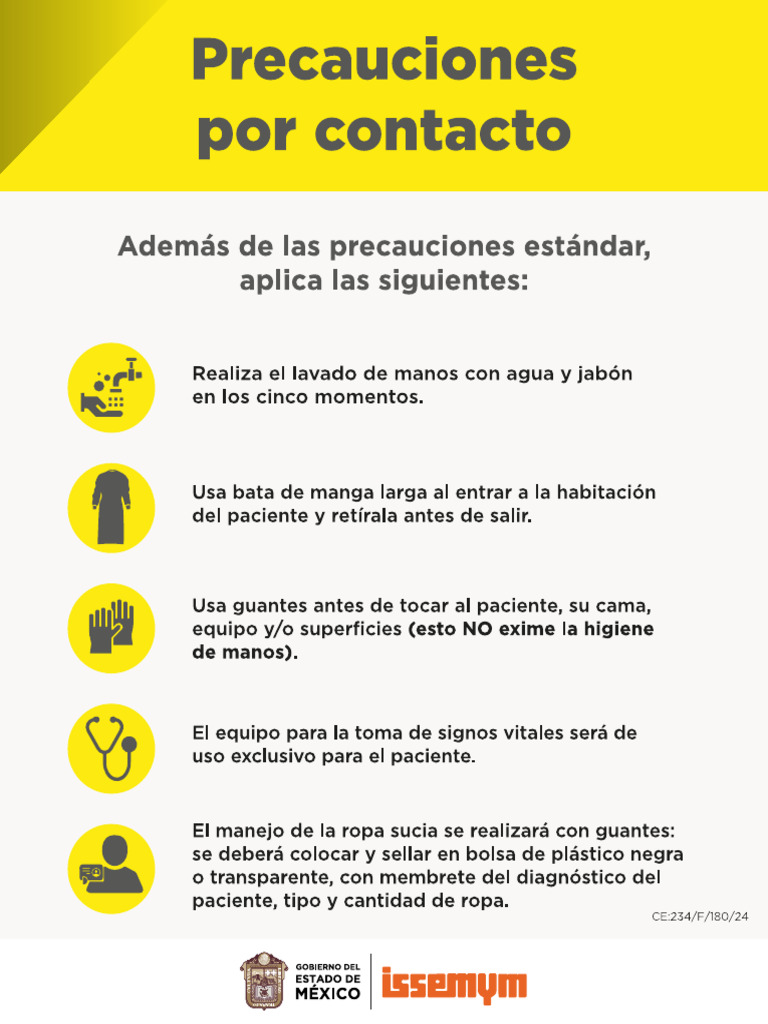 12 Cartel Precauciones Por Contacto | PDF
