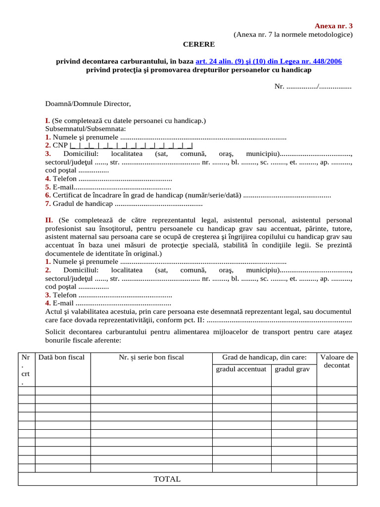 Anexa-3-Cerere-decont - MODEL | PDF