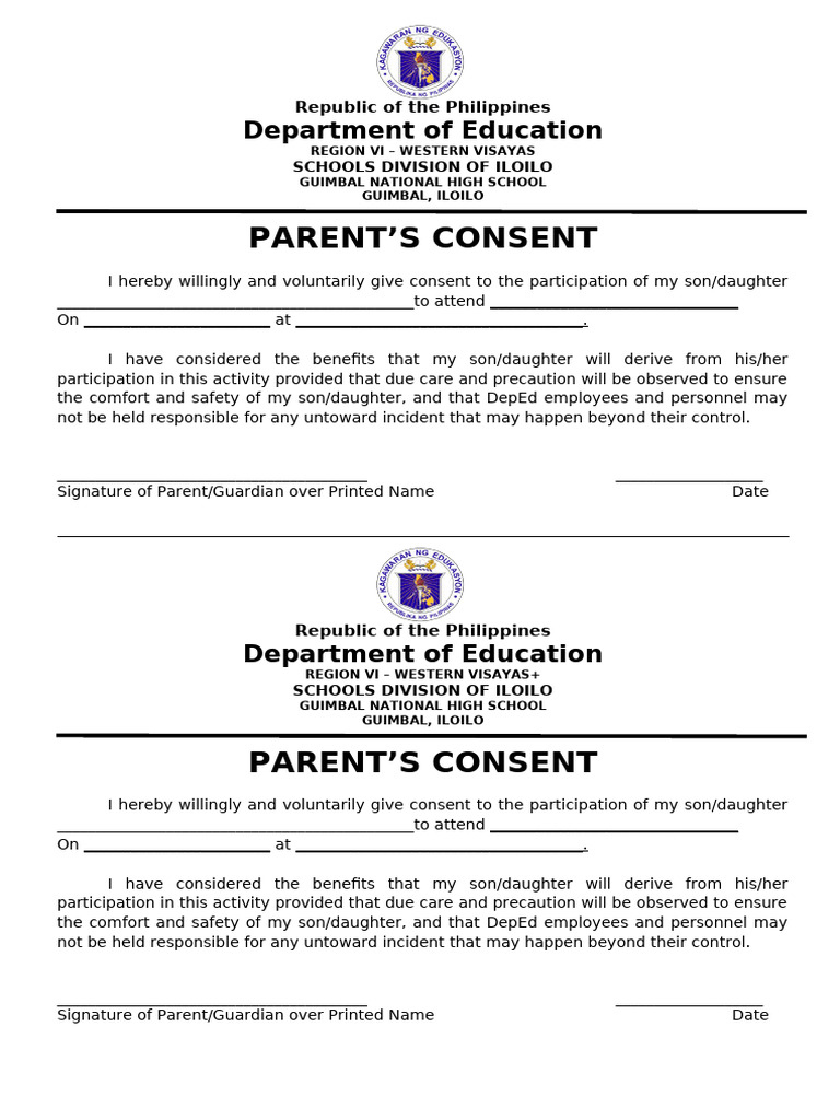 2022-Parent's Consent | PDF