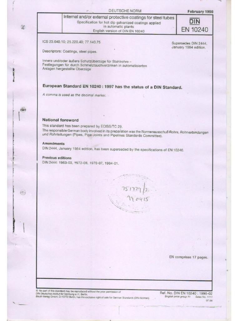 En 10240 | PDF