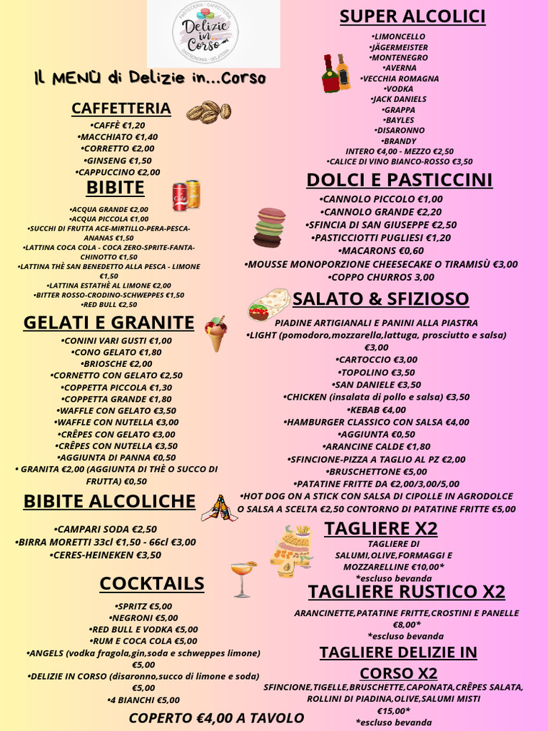 Il Menù Di Delizie in Corso | PDF
