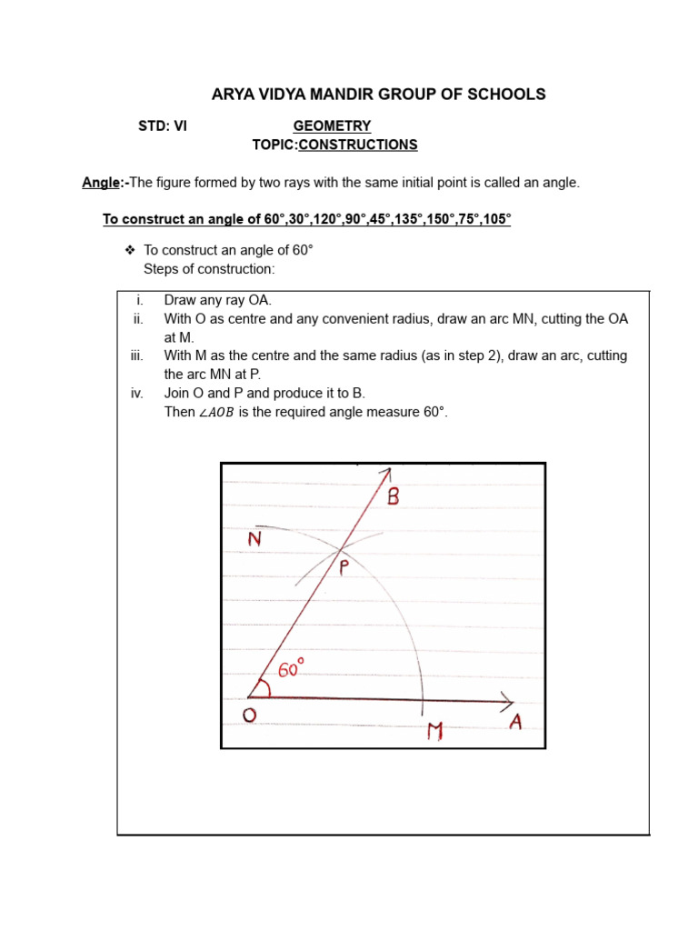 STD 7 Constructions RevisionWorksheet | PDF