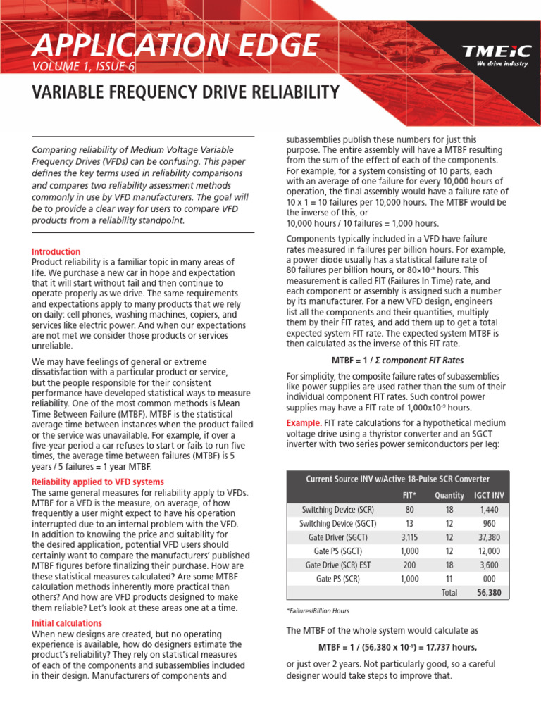 Application Edge Volume 1 - Issue 6 VFD Reliability | PDF
