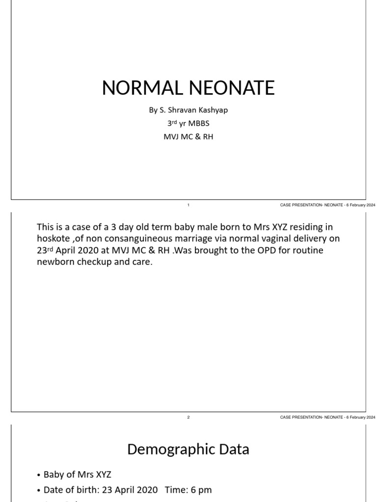 Case Presentation- Neonate | PDF