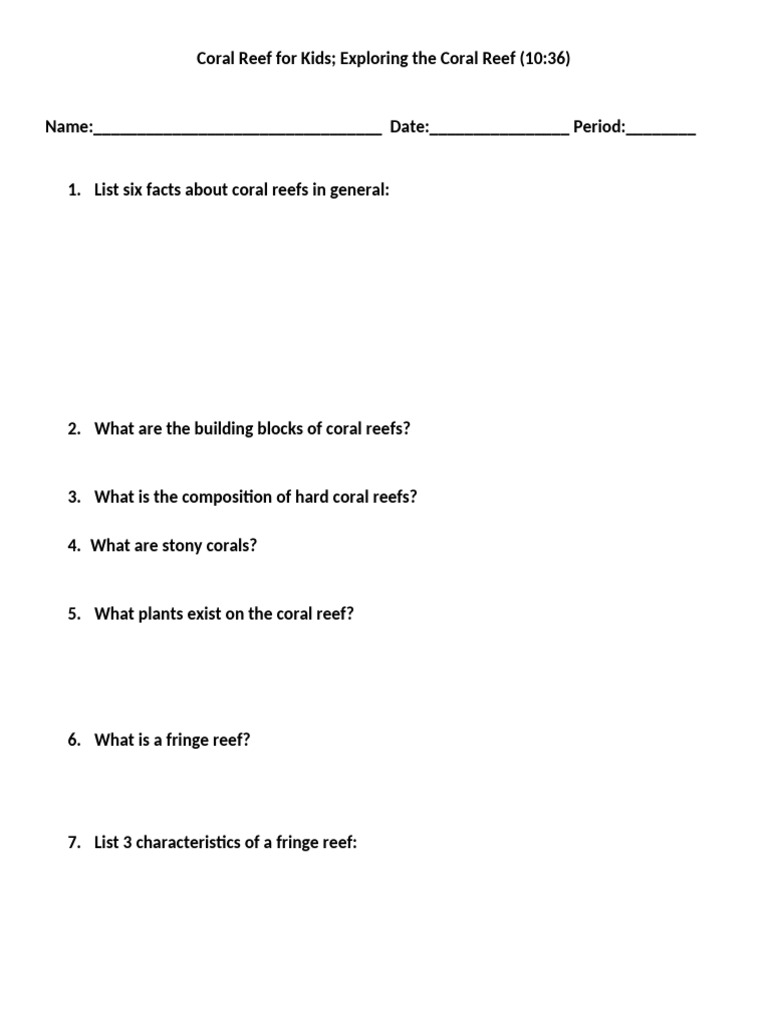 Coral Reefs For Kids - Exploring Coral Reefs Video | PDF