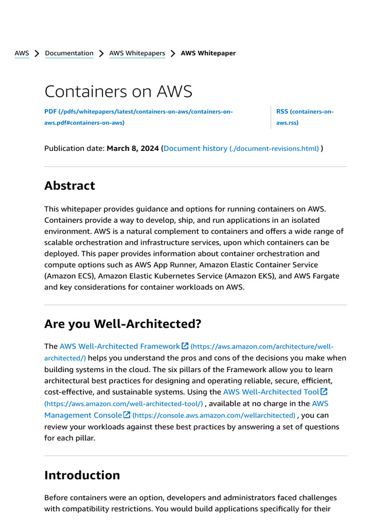 Containers On AWS - Containers On AWS | PDF