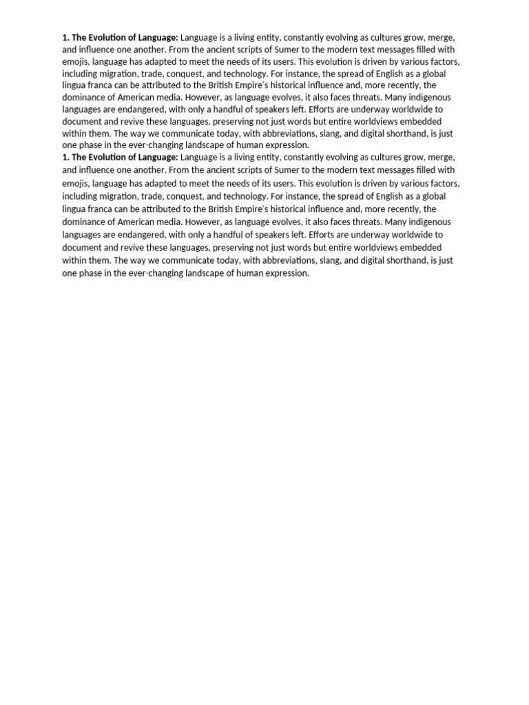 The Evolution of Language | PDF