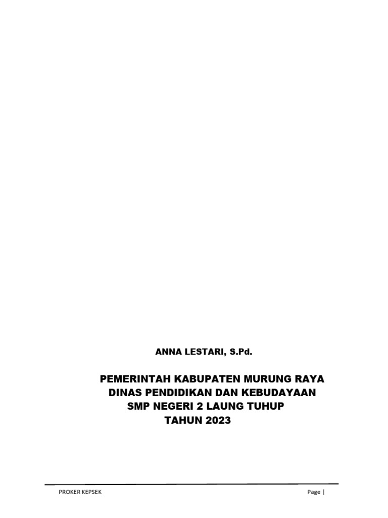 Program Kerja Kepsek 2023 | PDF