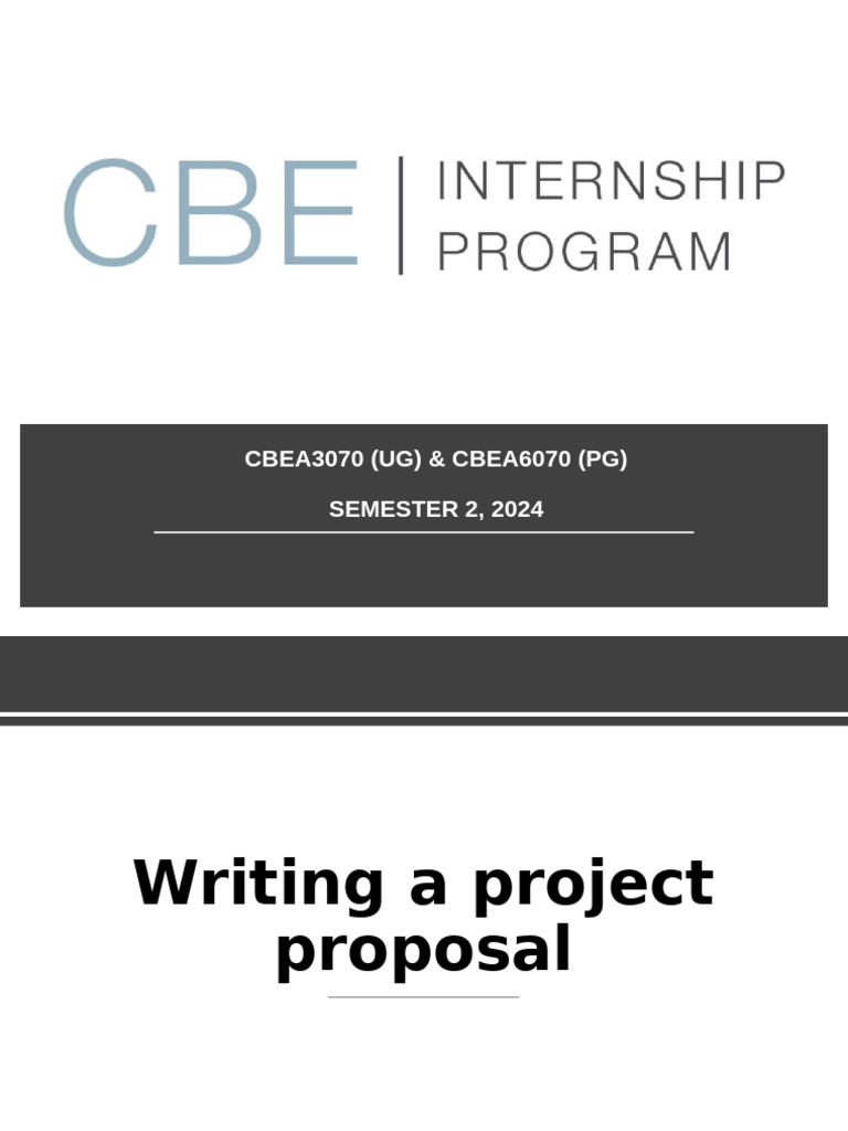 CBE IP - Project Proposal | PDF