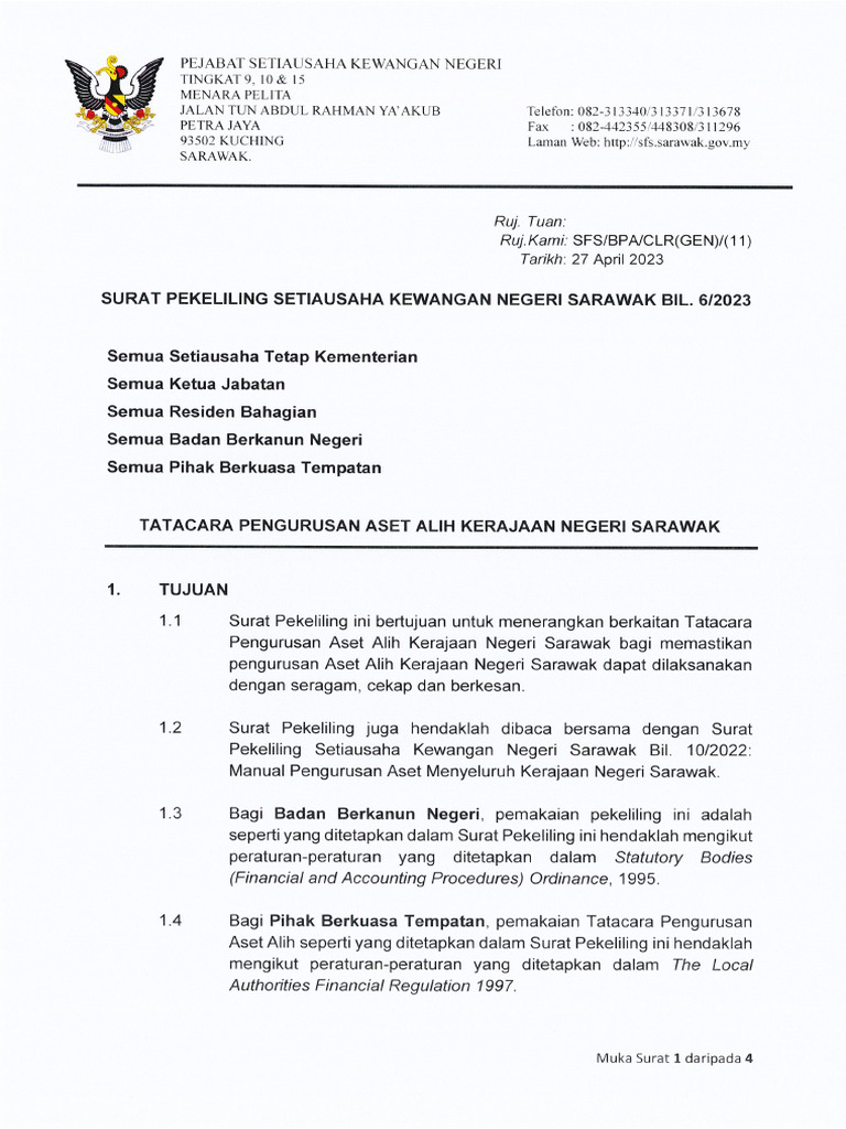 Tatacara Pengurusan Aset Alih | PDF